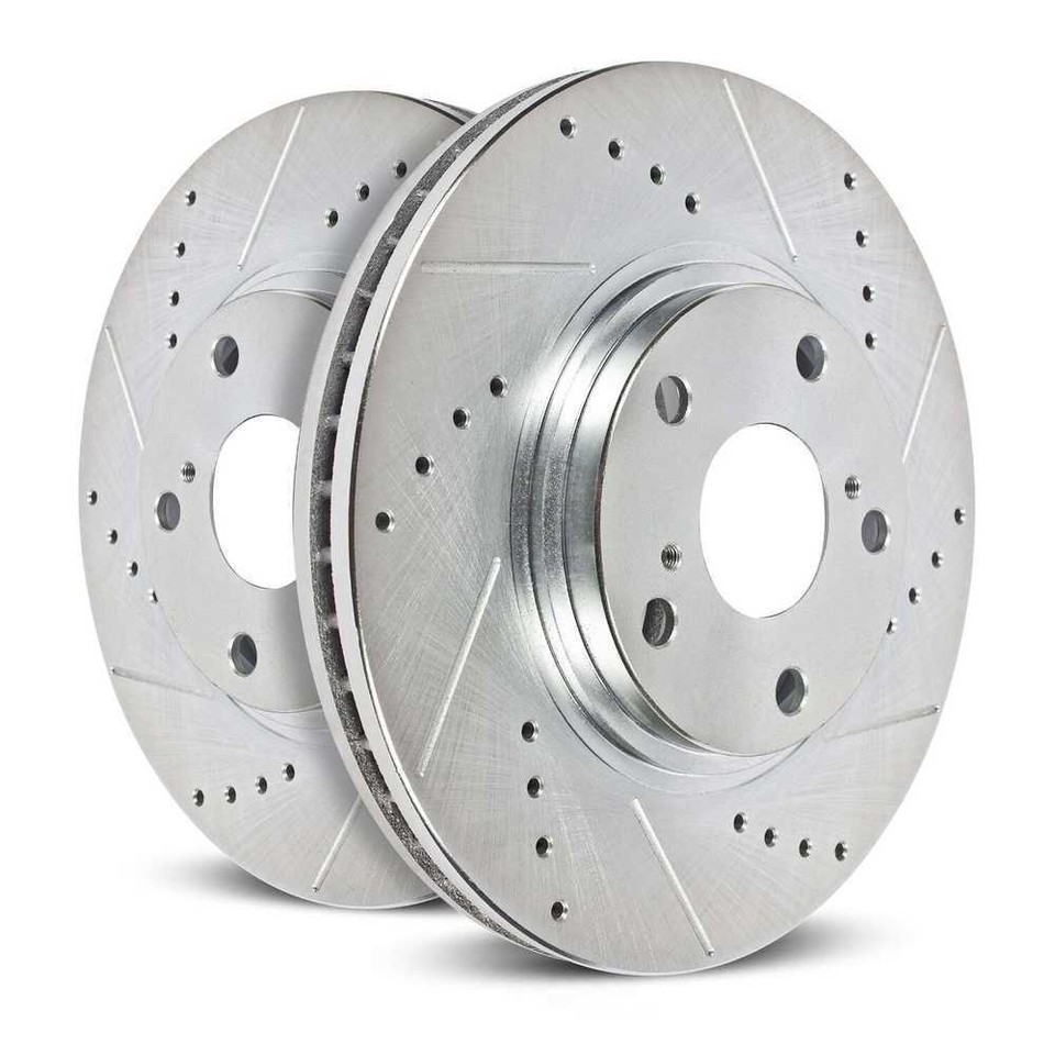 Disc Brake Rotor Set-Front Drilled, Slotted and Zinc Plated Brake Rotor ...