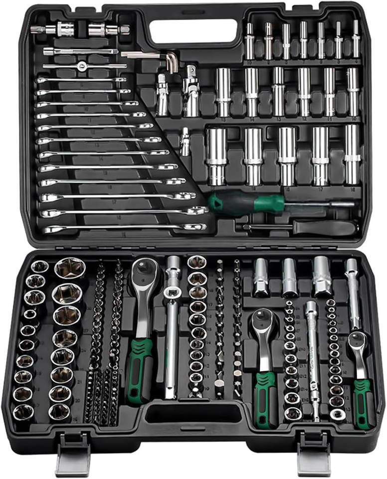 216Pcs Car Tool Kit Ratchet Socket Wrench Sets,Wrench and Socket Set,72 ...