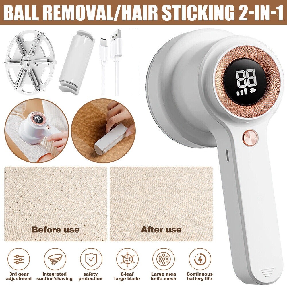 Electric Lint Remover Clothes Bobble Fluff Shaver Debobbler USB Fabric ...