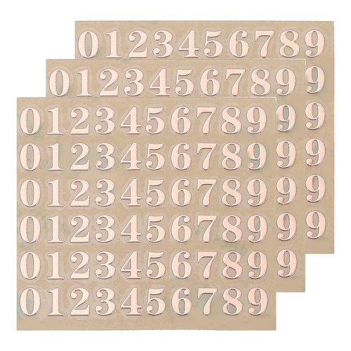 3 Sheets 4.5mm/0.18inch Mini Number Stickers, Number 0-9 Sticker, Rose ...