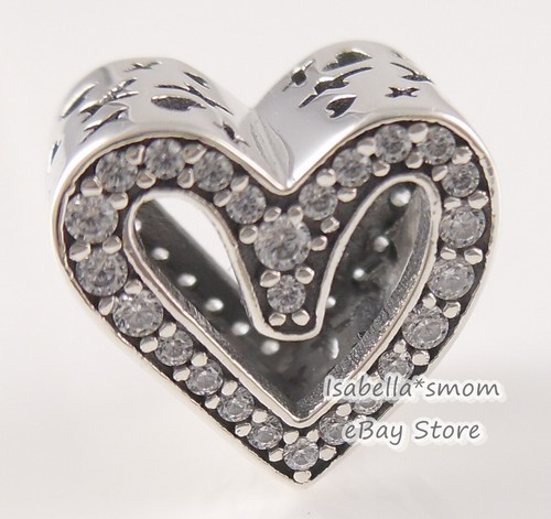 FREEHAND HEART Authentic PANDORA Silver VALENTINE LOVE Charm 798692C01 ...