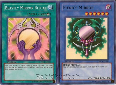 Yugioh Fiend's Mirror + Beastly Mirror Ritual - Super Rare Ritual Set ...