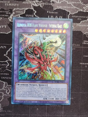 Elemental HERO Flame Wingman - Infernal Rage BLMR-EN012 Secret Rare ...