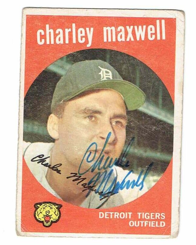 1959 Topps #481 Charley Maxwell Autographed Baseball Card Detroit ...