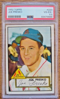 1952 Topps PSA 4.5 VG-EX+#220 Joe Presko Rookie Card St. Louis ...