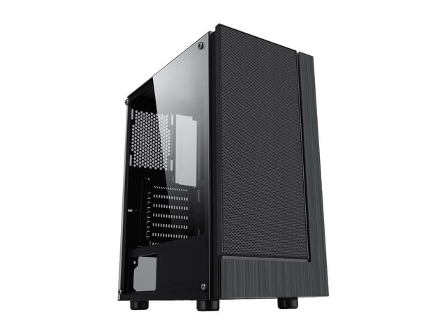 DIYPC Shadow-H3-ARGB Black Steel / Tempered Glass ATX Mid Tower ...