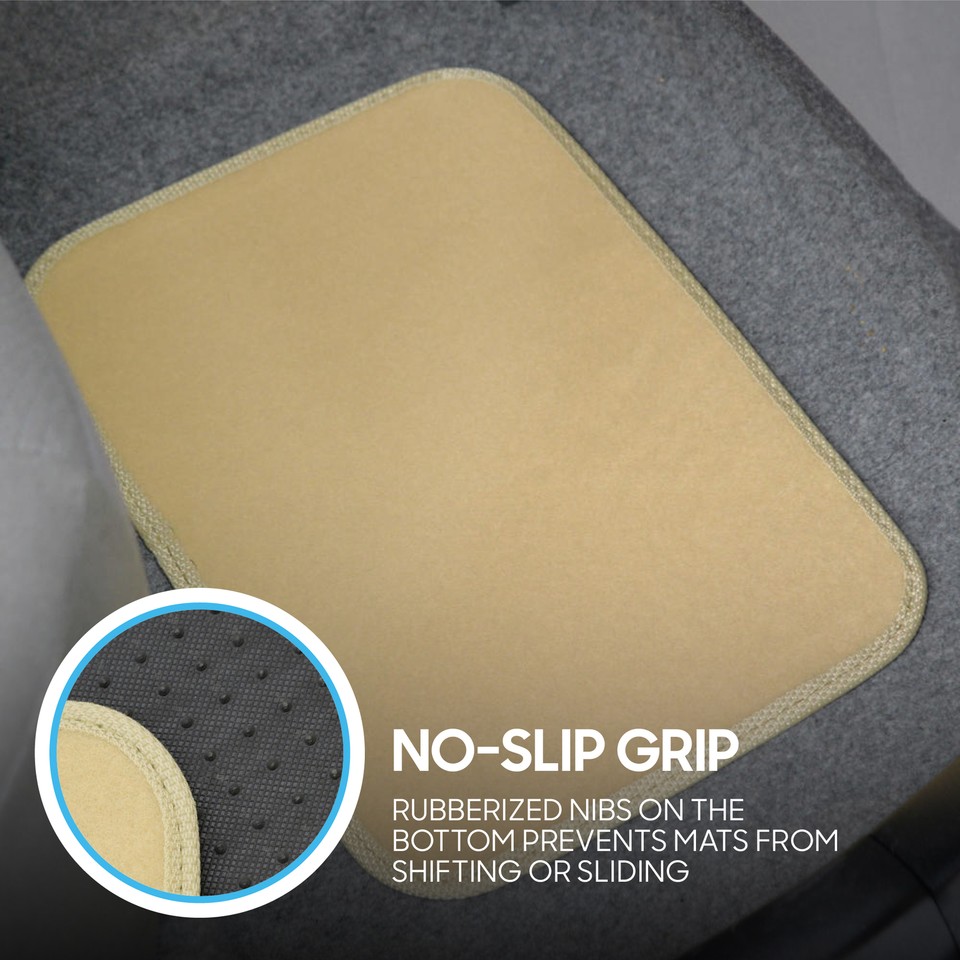 Car Carpet Floor Mats 4 Piece Vinyl Heel Pad Rug for Sedan & SUV Car ...