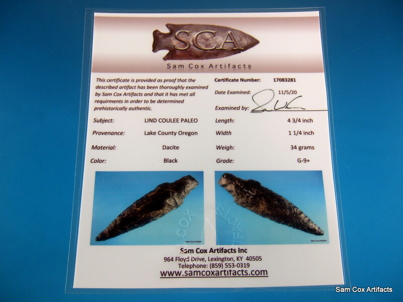 Super Fine Authentic OR Late Paleo Lind Coulee Point ex Dietz ...