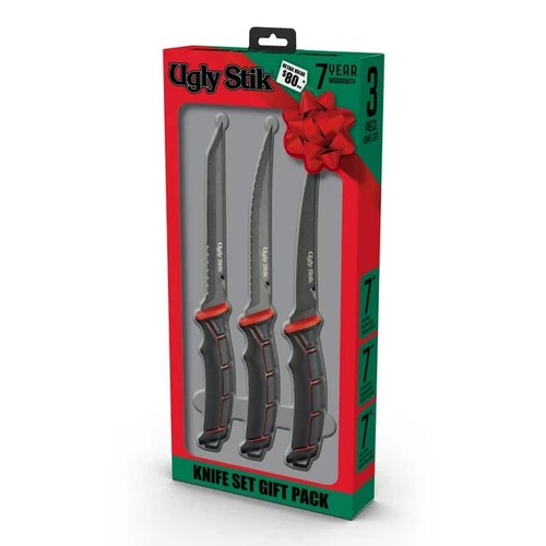 Ugly Stik Tools 7" Fillet Knife Kit, 3 Pack; Serrated, Tapered, and ...