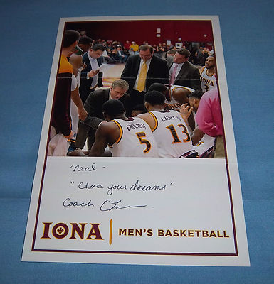 Iona College Coach Tim Cluess Signed Autographed 5.5x8 Photo | eBay