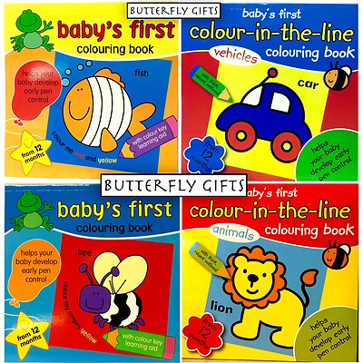 BABY'S FIRST COLOURING BOOK COLOUR-IN-THE-LINE BOOK - FROM 12 MONTHS ...