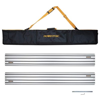 Powertec Track Saw Track Guide Rail Set 110" Rust Resistant W/ Carrying ...