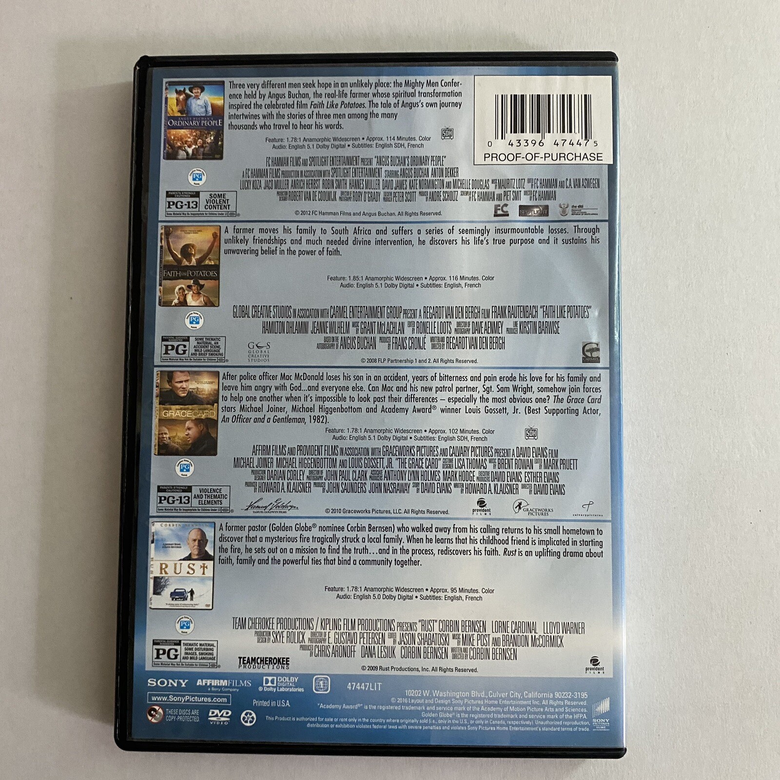 Films to Inspire- Ordinary People, Rust, Faith In Potatoes, The Grace Card, R1 | eBay