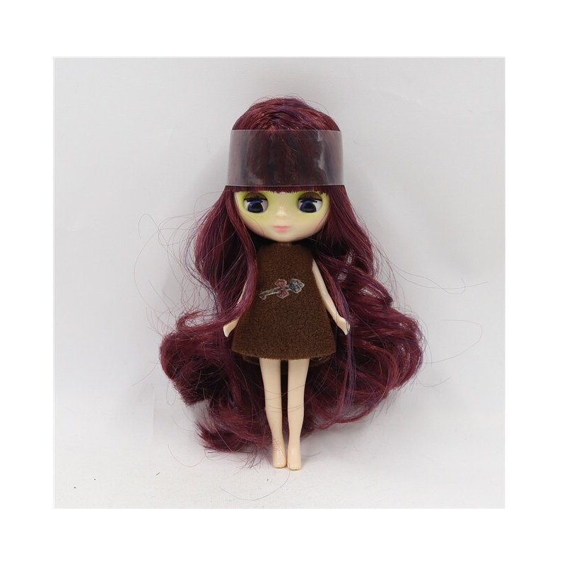 Fashion 4" Mini Blythe Doll Normal Body Shiny Face Long Purple Hair ...