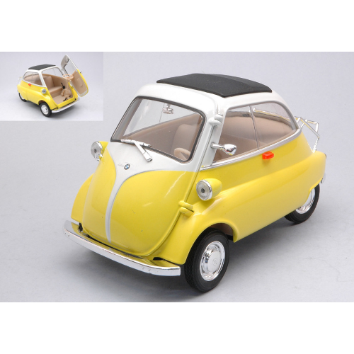 BMW ISETTA 250 1955 YELLOW/WHITE 1:18 Welly Auto Stradali Modellino ...