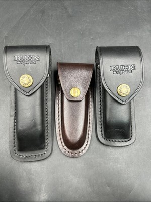 Lot of 3 Buck Knife Sheaths Only - W/brass Snaps. ML | eBay