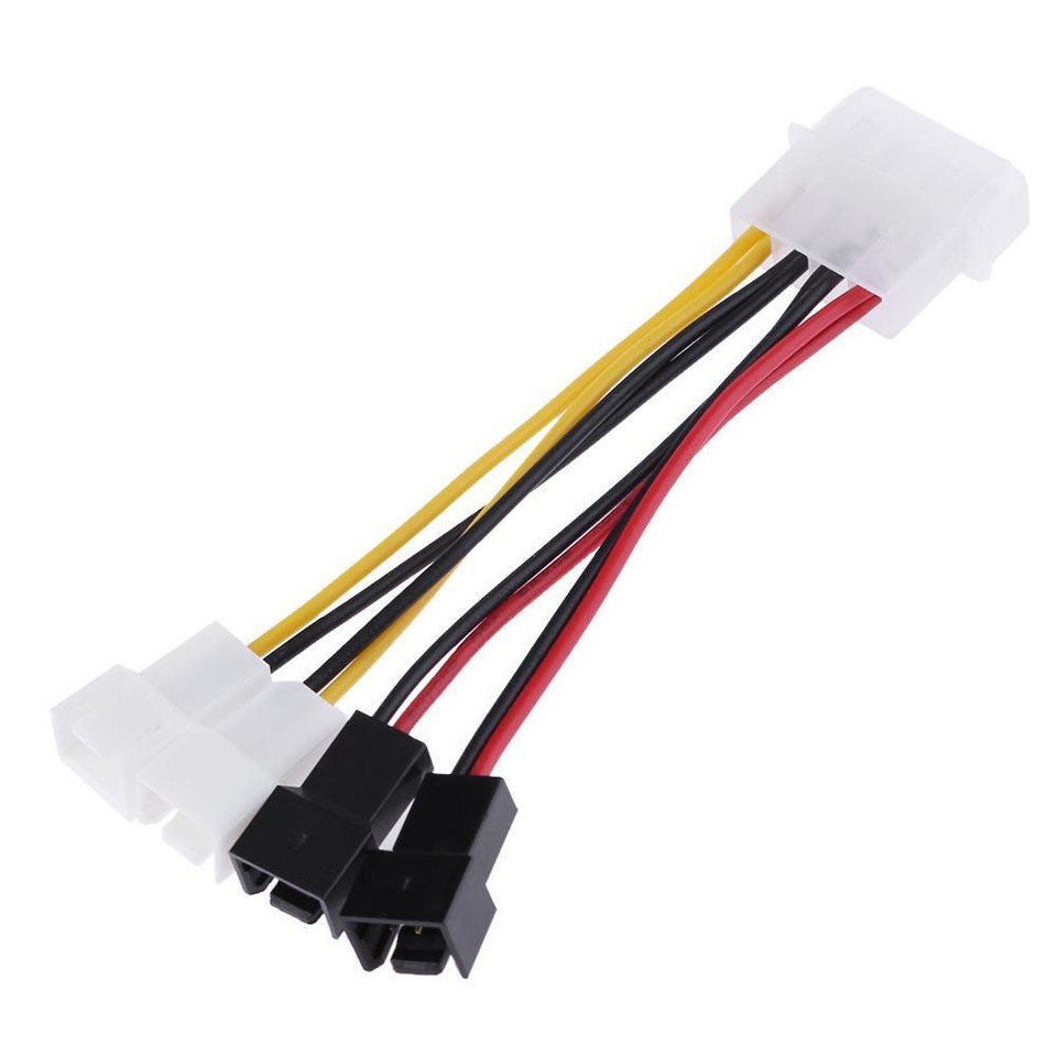 2pcs 4-Pin to 3-Pin fan Power Cable Adapter Connector 12v*2 / 5v*2 ...