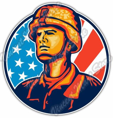 American Soldier Military Army Veteran USA Car Bumper Vinyl Sticker ...