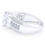 Princess & Round Simulated Diamond Bridge Wedding Ring Solid Sterling ...