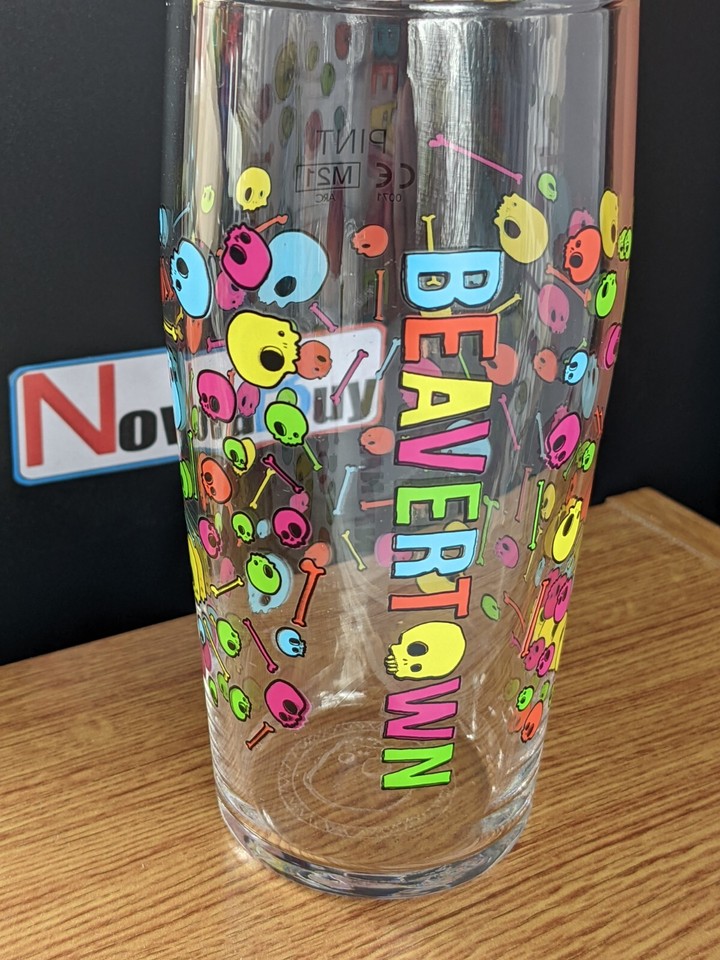 2 X Beavertown IPA pint glasses Halloween Brand new skull and bones ...