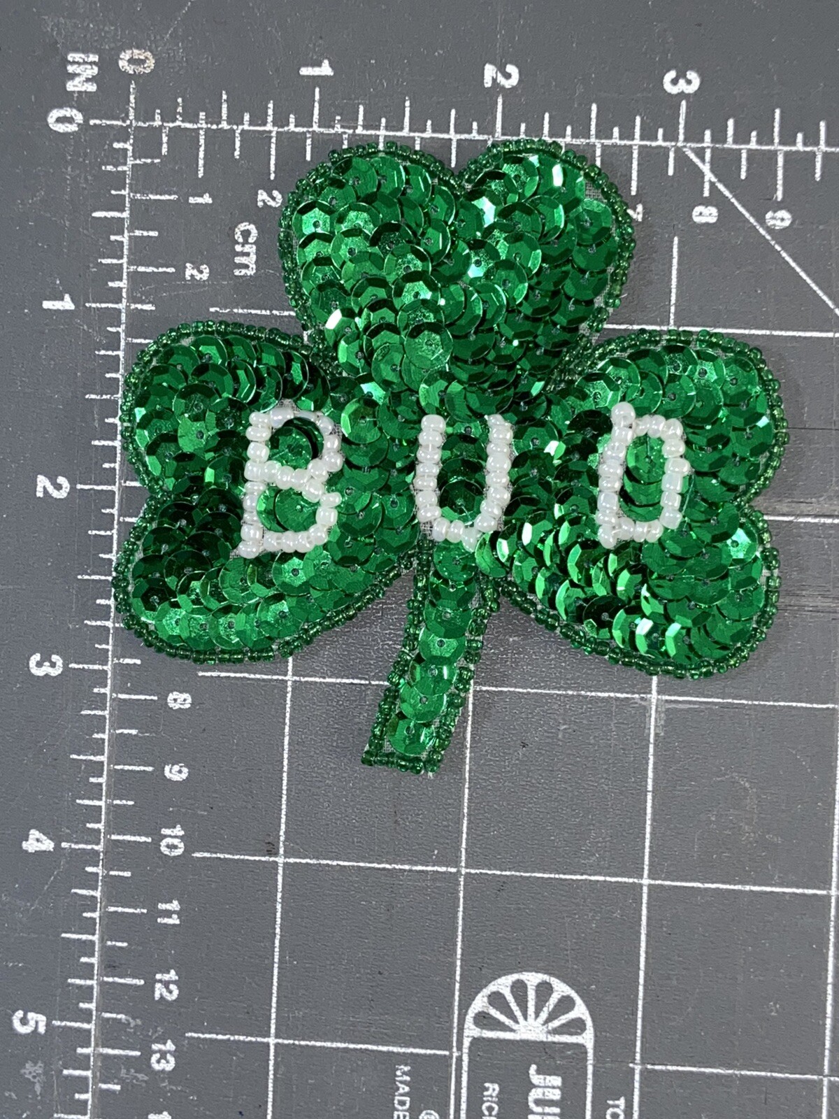 Vintage Green BUD St. Patrick’s Day Shamrock Clover Lucky Sequin Beads Patch | eBay