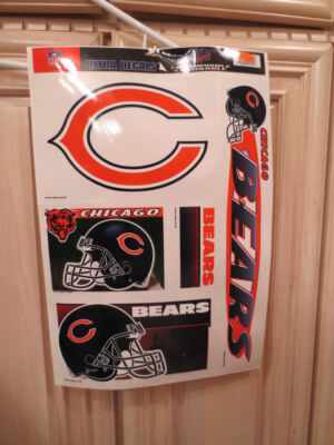 NFL Chicago Bears Ultra Decals, Removable & Reusable, 5 Decals (126) | eBay
