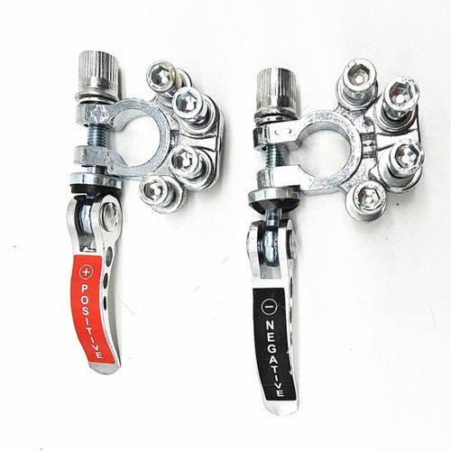 2Pcs Car Battery Terminal Stud Wire Connectors 4 Way Quick Release ...