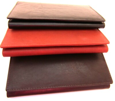 Large Premium Genuine Leather Document Card Holder Purse RFID Blocking ...