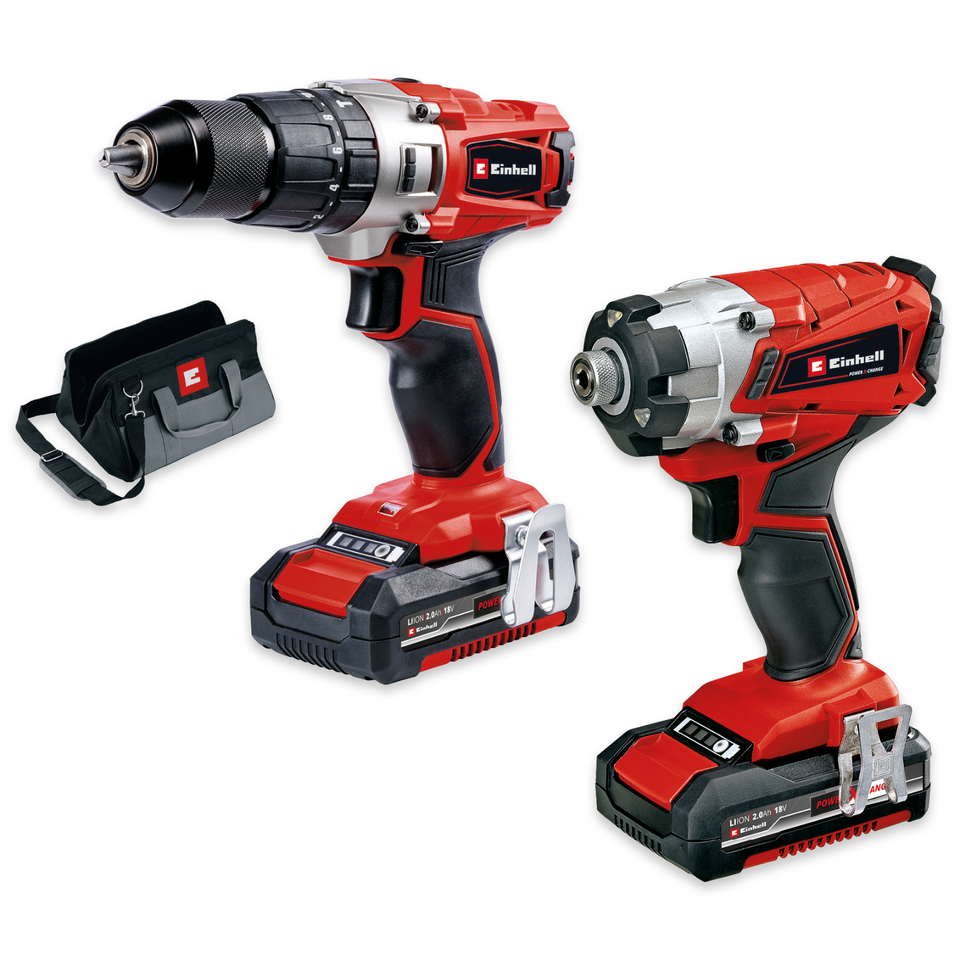 Einhell Cordless Drill And Impact Driver Set Power X-Change 18V Refurb ...