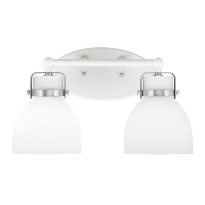 Toltec Easton 2Lt Bath Bar, White/Nickel/6" White Muslin Glass - 1932 ...