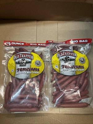 Old Trapper 2 Bags Teriyaki Beef Sticks 15 Oz Per Deli Style Beef Stick ...