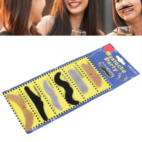 6 Pcs Self Adhesive Novelty Mustache Costume Fake Moustaches Stickers ...