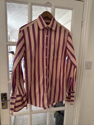 Paul Smith Striped Shirt Mens 15” Medium Long Sleeve Cotton French Cuffs | eBay