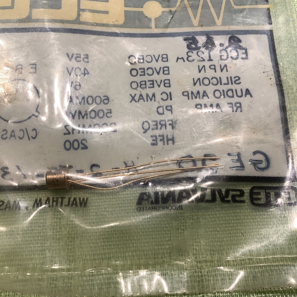 Sylvania ECG123A NPN audio amplifier silicon transistor | eBay