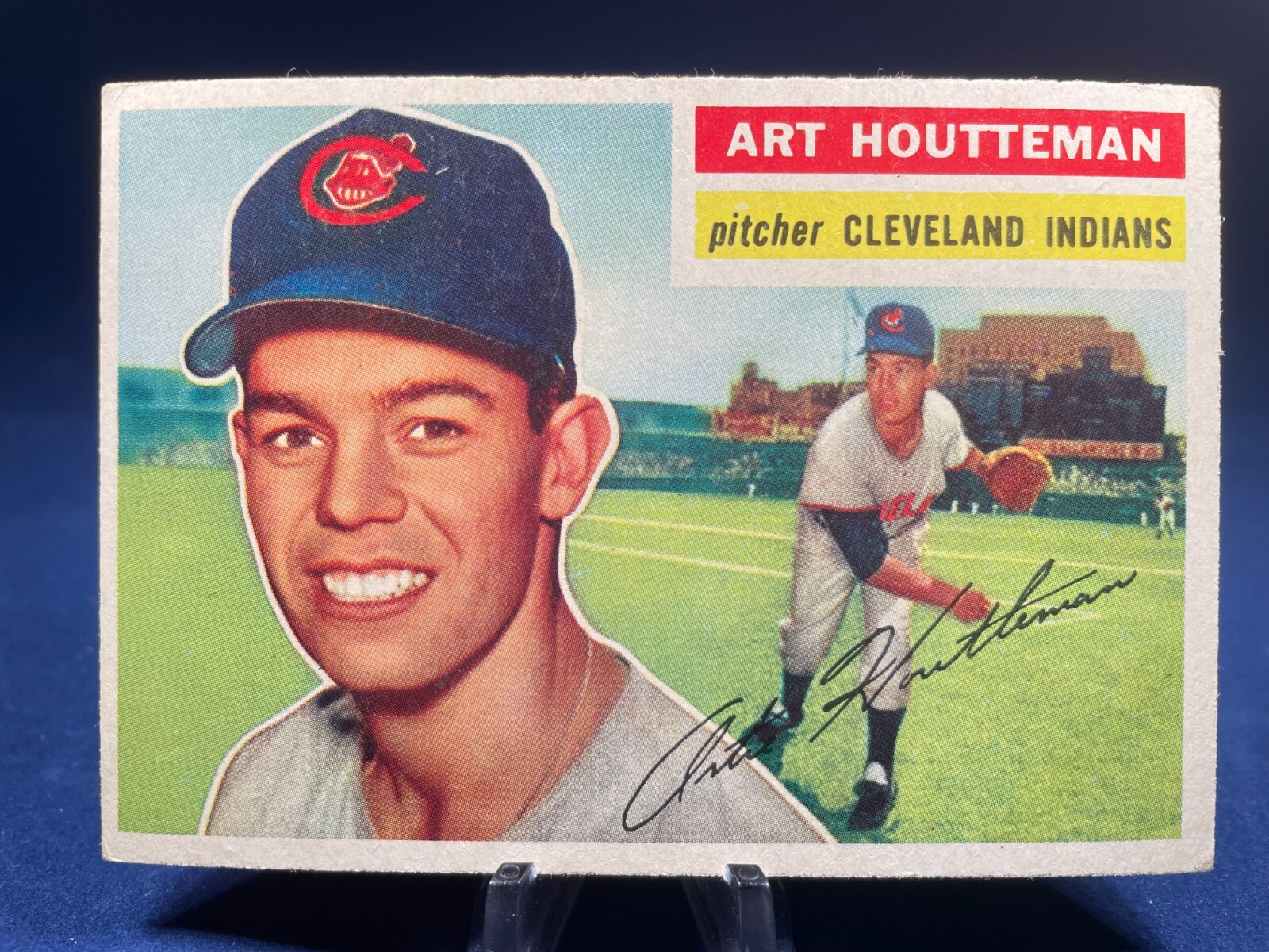 1956 Topps Baseball Card Art Houtteman #281 Cleveland Indians | eBay