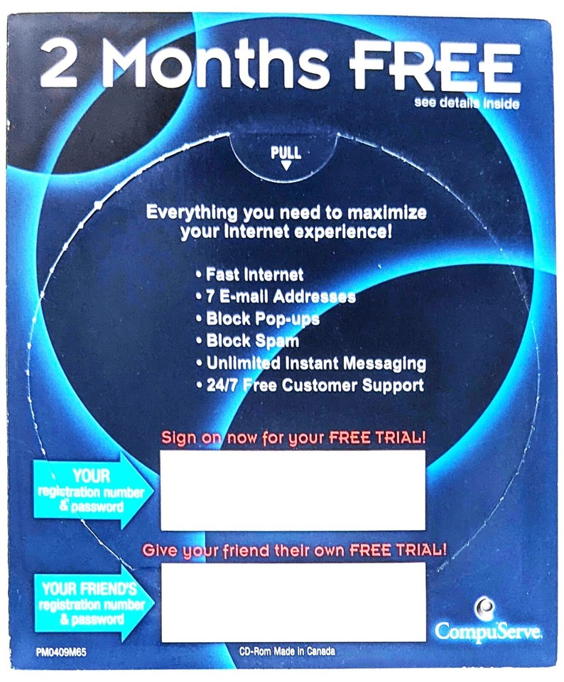 "Blue Circles" CompuServe / AOL Collectible, Install Disc, Vintage Sign ...