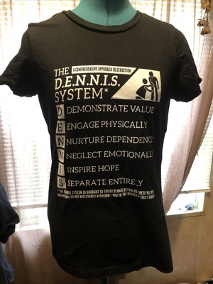 womens black tshirt Always Sunny DENNIS system Medium M | eBay