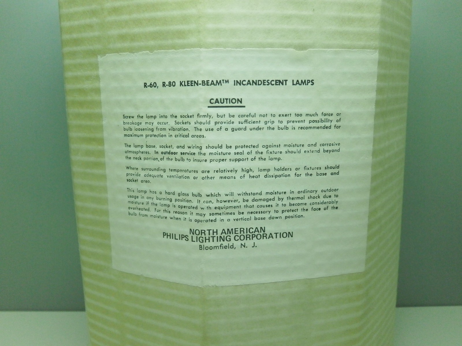 Vintage Philips 750R60/FL 750W Kleen Beam Weather Duty R60 Flood Lamp ...