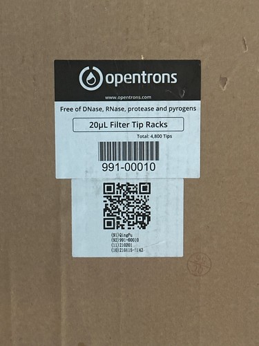 OPENTRONS 20uL FILTER TIP RACKS 4800 Tips - Free of Dnase/Rnase | eBay