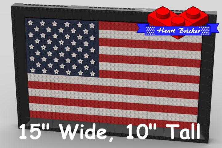 LEGO American Flag Wall Display, Custom Building Kit, 100% Genuine LEGO ...
