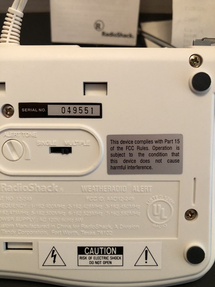 Vintage Radio Shack 12-249 Specific Area Message Encoding Alert Weather ...