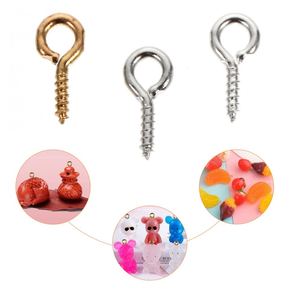 750PCS Small Screw Eye Pin Jewelry Making Threaded Clasp Screw | eBay UK