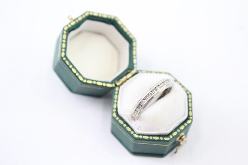 9ct Gold Ring Diamond Set Half Eternity Boxed (1.7g) | eBay UK