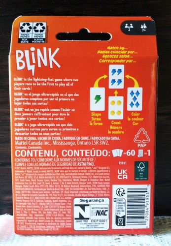 Mattel BLINK CARD GAME The World’s Fastest Game! Match Color, Shape or ...
