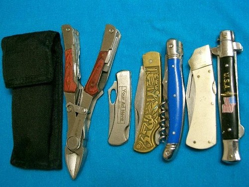 LOT VINTAGE KNIVES KNIFE UTILITY SURVIVAL WAITERS BAR TOOL LOCKBACK ...