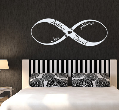 Custom Family Infinity Sign Wall Decal Family Name Sticker Love Decals ...