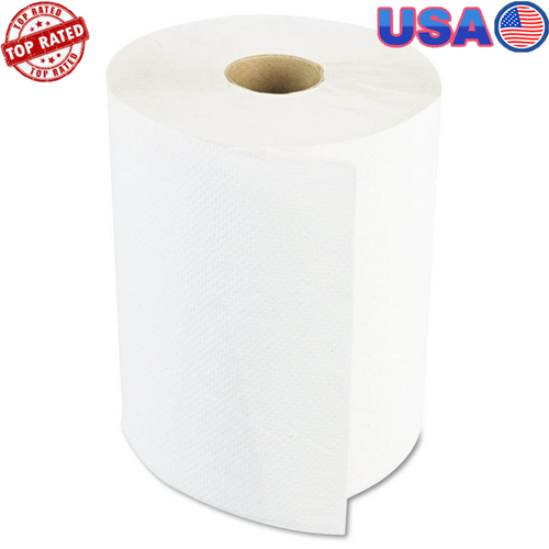 Commercial Hand Drying Paper Towels 800ft 1-Ply White Rolls 6 Rolls ...
