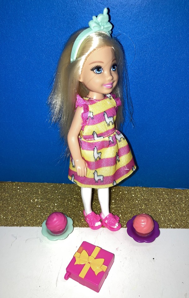 CHELSEA Doll Long Blonde Hair BLue Eyes Pink Dress Pink Shoes Birthday ...