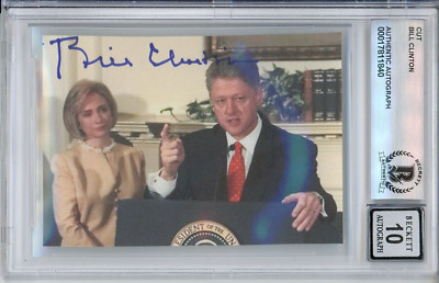 President Bill Clinton SIGNED AUTOGRAPHED Lewinsky Photo BECKETT BAS ...