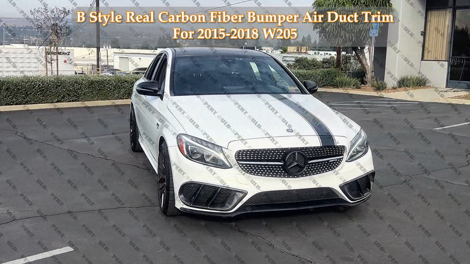 FOR 2015-18 BENZ W205 C43 C300 C400 AMG CARBON FIBER FRONT BUMPER AIR ...
